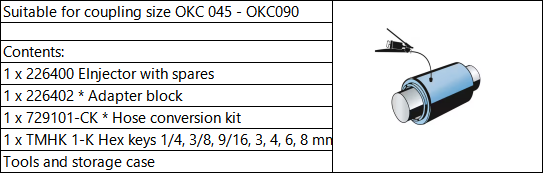 OK coupling mounting and dismounting kits TMHK 35 suitable for coupling ...